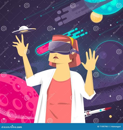 Virtual Reality Flat Design Stock Illustration Illustration Of
