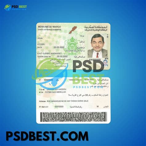 Morocco Fake Id Card Fully Editable Psd Template Psd Best
