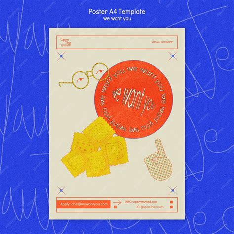 Free Psd We Want You Poster A4 Template