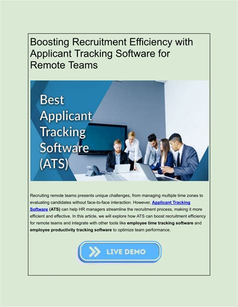 Ppt Boosting Recruitment Efficiency With Applicant Tracking Software For Remote Teams