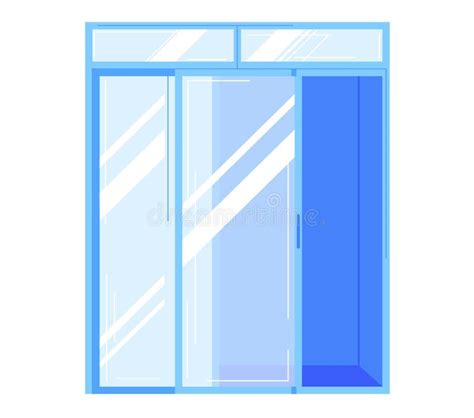 Modern Blue Double Sliding Glass Door Contemporary Interior Element