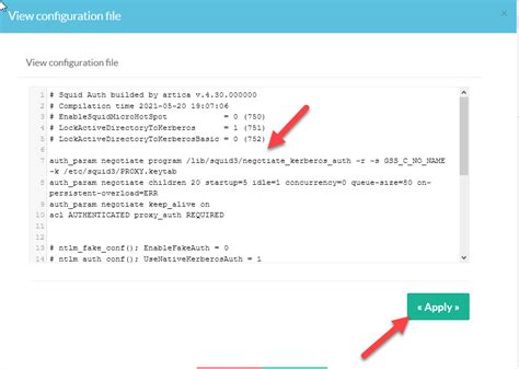 Display And Modify The Current Proxy Kerberos Configuration File Artica Wiki