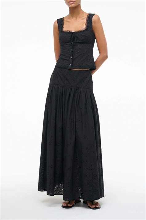 Procida Eyelet Skirt In Black