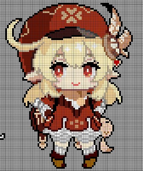 240 Genshin Pixel Art Ideas Pixel Art Anime Pixel Art Pixel Art Grid