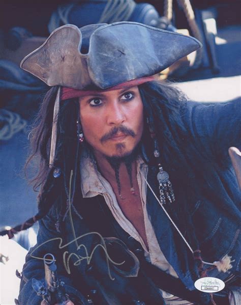 Johnny Depp Signed Pirates Of The Caribbean 8x10 Photo Jsa Coa Pristine Auction