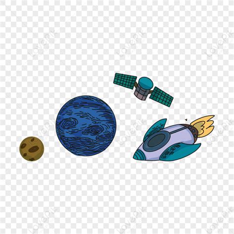 푸른 행성 로켓 물감 일러스트 우주망원경서클 Png 일러스트 무료 다운로드 Lovepik