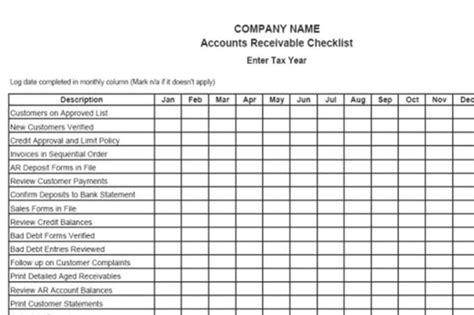 Accounts Receivable Forms Templates Williamson