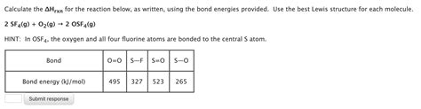 Solved Calculate The Ahrxn For The Reaction Below As
