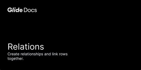 Relations Glide Docs