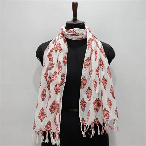 Hand Block Printed Cotton Scarf At Rs 150piece कॉटन का प्रिंटेड