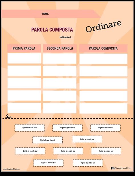 Ordinamento Di Parole Composte Storyboard Por It Examples