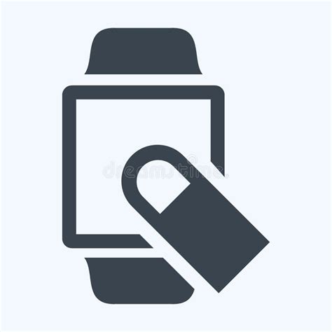 Icono De Dedo De Swift En Estilo Glifo De Moda Aislado En Fondo Azul Suave Stock De Ilustración