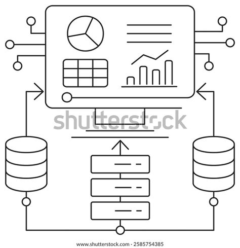 Data Visualization Icon Simple Outline Monochrome Stock Vector Royalty