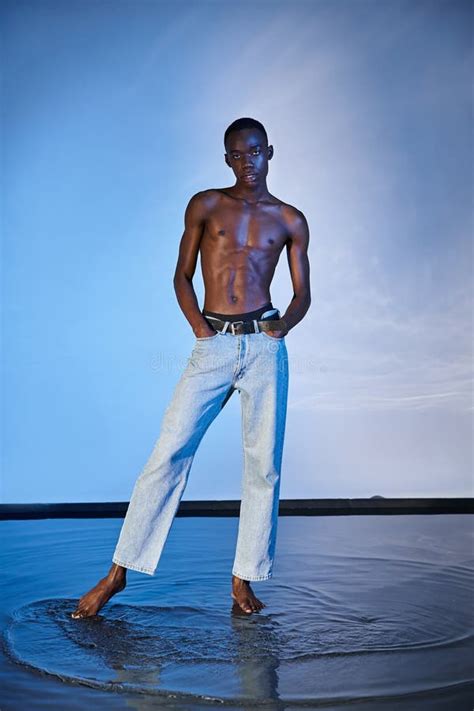 Shirtless Man Engaging In His Morning Stock Image Image Of Bathroom
