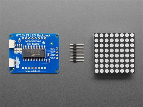 Adafruit Small 1 2 8x8 Led Matrix W I2c Backpack Yellow Id 1050 Adafruit Industries