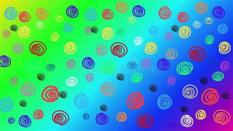 Abstract Colorful Spiral Line Art Doodle Pattern Wiggle Motion Stock
