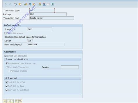 V 11 Sap Tcode For Create Carrier