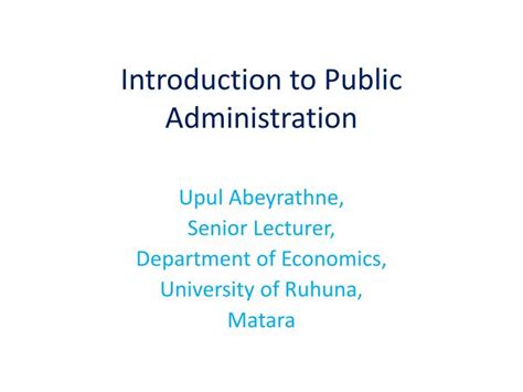 PPT Introduction To Public Administration PowerPoint Presentation