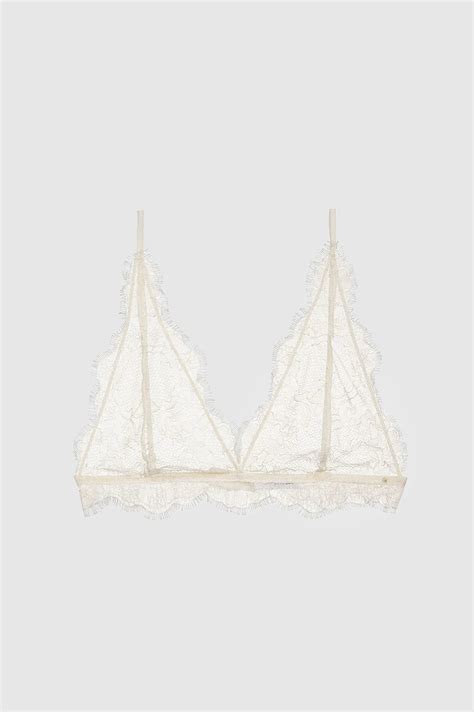 Delicate Lace Bra Ivory Anine Bing Fabiani Womens Designer Clothing