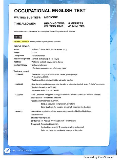 Model Answers Oet Official Writing Pdf Pdf Indigestion Medicine