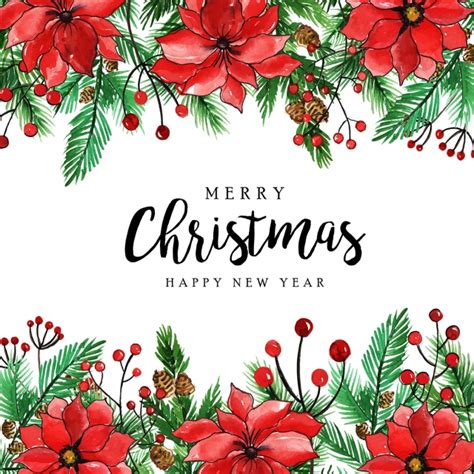 수채화 크리스마스 꽃 배경 크리스마스 명랑한 배경 배경 일러스트 및 사진 무료 다운로드 Pngtree