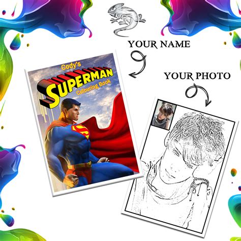 Superman Personalised Colouring Book Personalized Ts