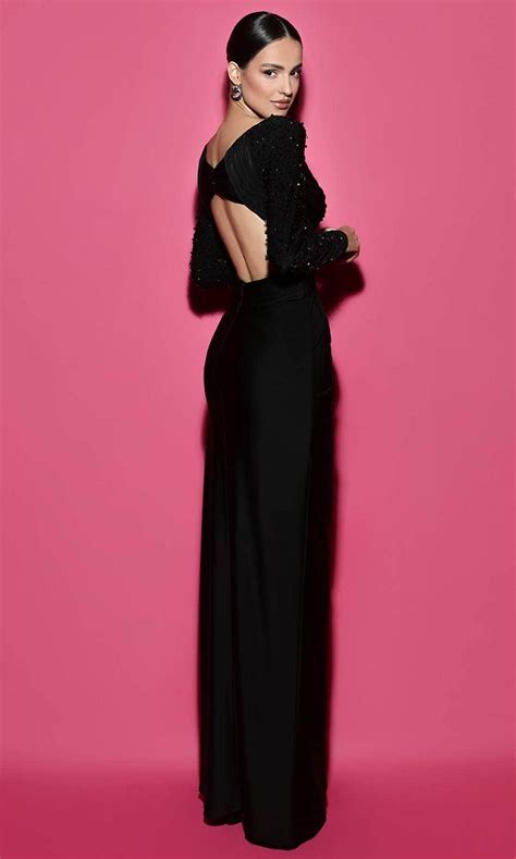 Tarik Ediz 53077 Beaded Cutout Evening Dress Couture Candy