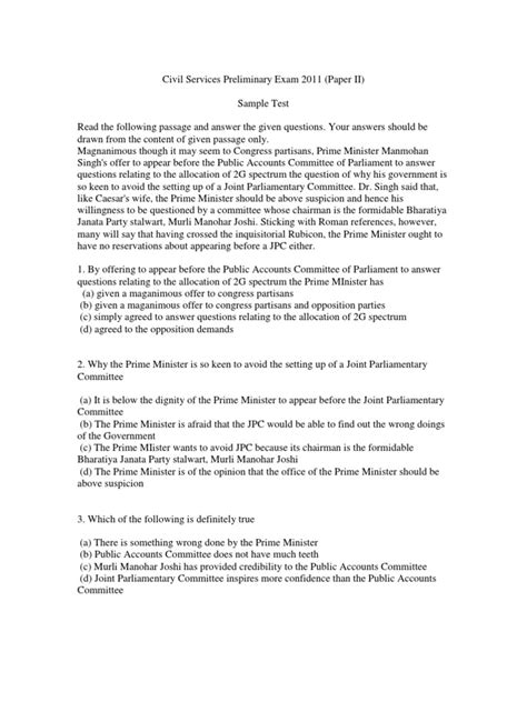 Csat Sample Paper Pdf