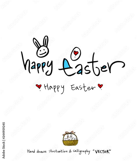 부활절 손으로 그린 부활절 일러스트 Stock Vector Adobe Stock