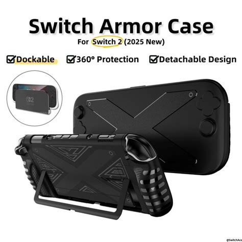 Dockable Switch Armor Case For Nintendo Switch 2 Ergonomic Grip Design