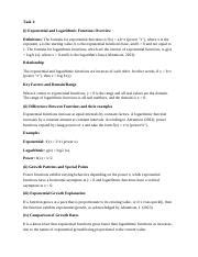 Understanding Exponential And Logarithmic Functions Key Task I Exponential And Logarithmic