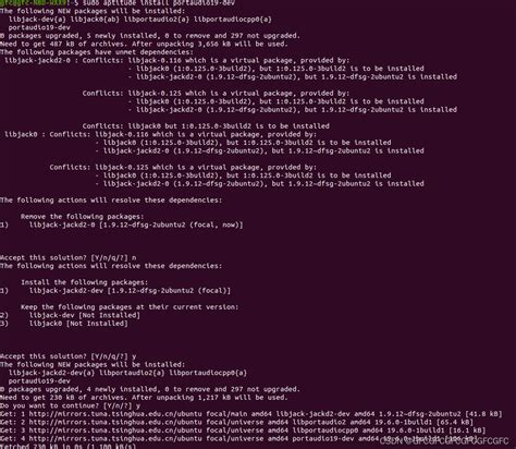 Ubuntu下解决安装依赖包问题（例如：depends Libportaudio2 1960 1build1 But It Is