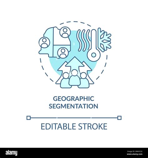 Geographic Segmentation Blue Concept Icons Set Stock Vector Image Art