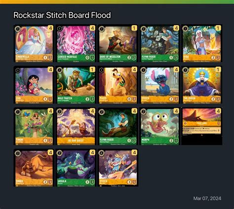Rockstar Stitch Board Flood Lorcana Deck Disney Lorcana