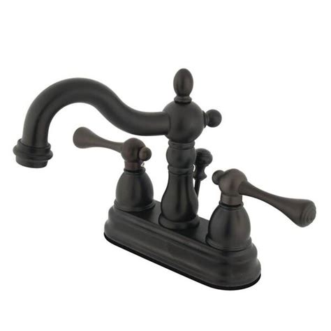 Kingston Brass Heritage 4 In Centerset 2 Handle Bathroom Faucet With