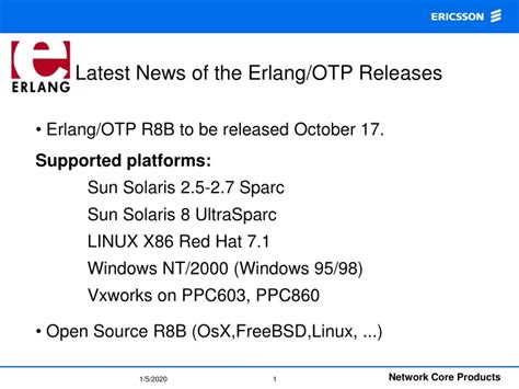Ppt Latest News Of The Erlang Otp Releases Powerpoint Presentation