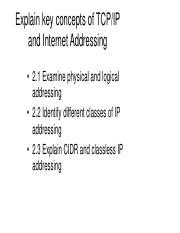 Understanding Tcp Ip And Internet Addressing Key Concepts Course Hero