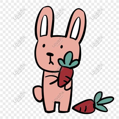 토끼 그림을 먹고 귀여운 토끼 Png 일러스트 무료 다운로드 Lovepik