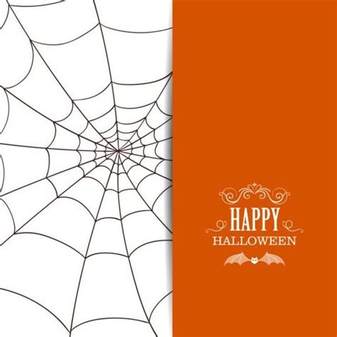 Happy Halloween Card With Spider Webs Vector 04 Free Download