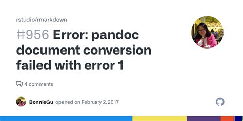 Error Pandoc Document Conversion Failed With Error 1 Issue 956