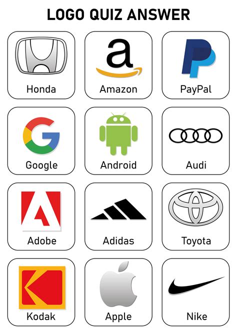 Logo Trivia - 10 Free PDF Printables | Printablee