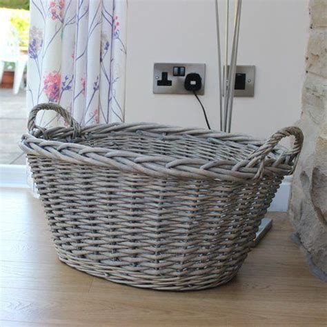 Jvl Chunky Home Ovale Linge Panier à Linge Avec Poignées à Passant En Osier Naturel 16 331a