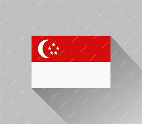 Premium Vector Singapore Flag