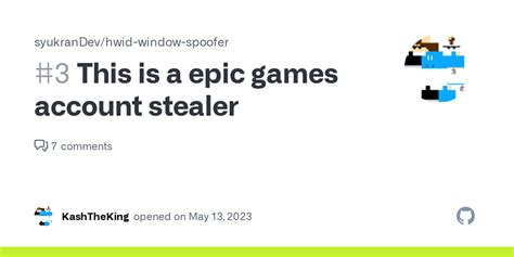 This Is A Epic Games Account Stealer Issue 3 SyukranDev Hwid Window Spoofer GitHub