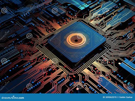 Processor Starting Digitalization Process Stock Illustration