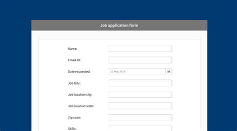Free Wireframe Template For Job Application Form