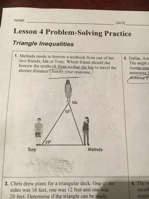 Solved NAME DATE Lesson 4 Problem Solving Practice Triangle Chegg