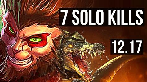 Wukong Vs Renekton Top 37m Mastery 19211 7 Solo Kills 1300