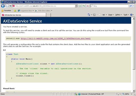 Ax Web Service Installation