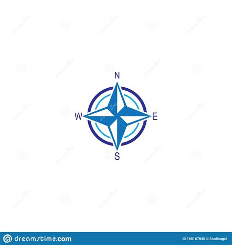 Compass Icon Symbol Logo Template Outdoor Adventure Compass Logo